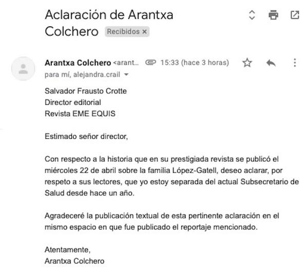 Arantxa Colchero desmiente relación con López-Gatell, subsecretario de ...